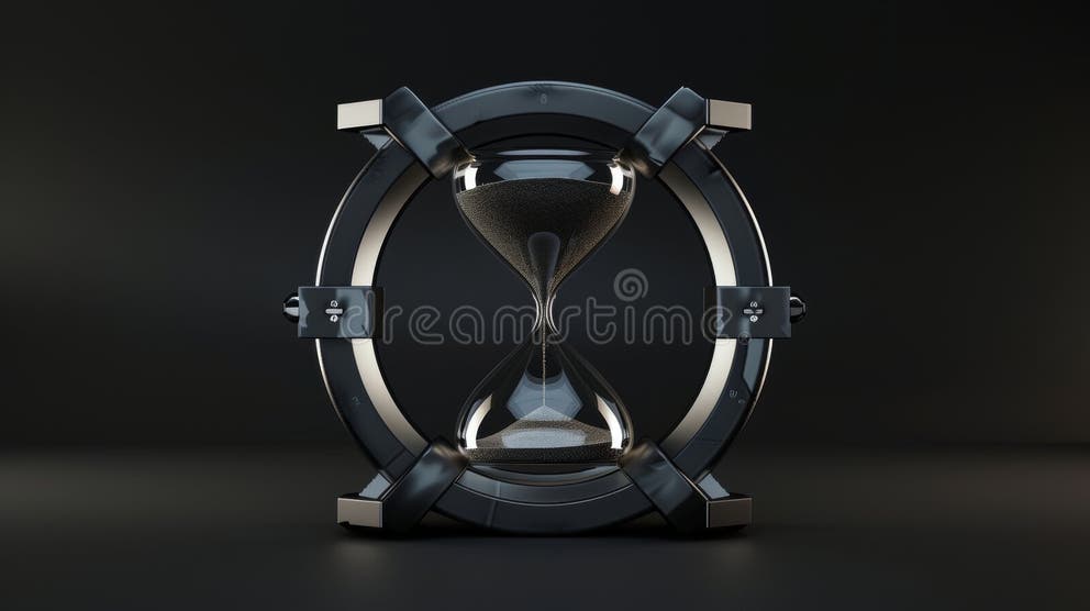 Futuristic Sand Timer with Minimal Sand Ultra Realistic High Tech ...