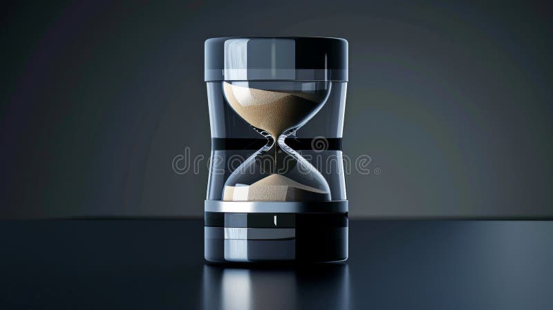 Futuristic Sand Timer with Minimal Sand in Ultra Realistic High Tech ...