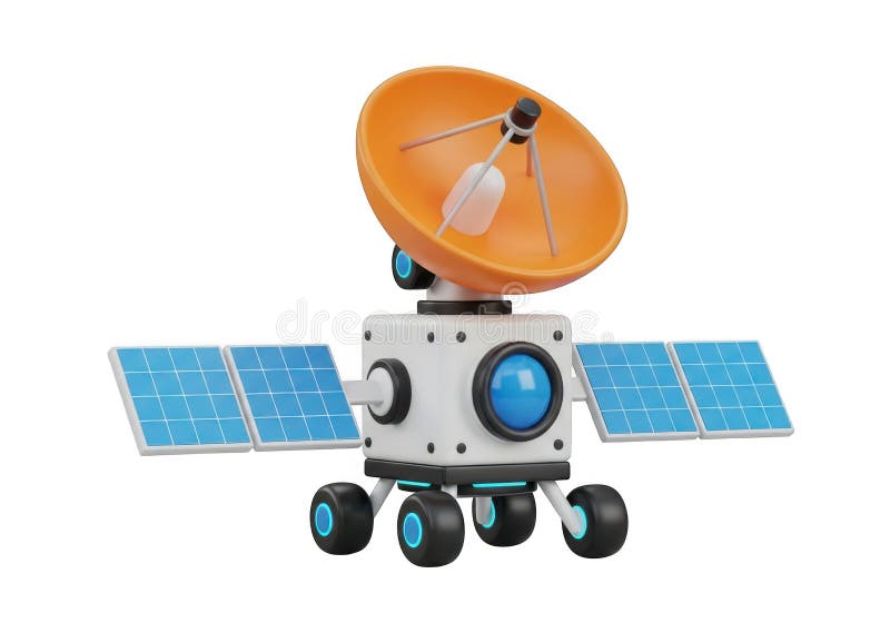 Futuristic Satellite Explorer with Solar Panels and Advanced ...