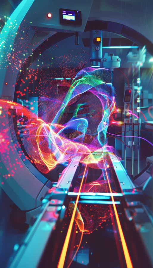 Futuristic Medical Scanner Emitting Colorful Waves for Neural Mapping ...