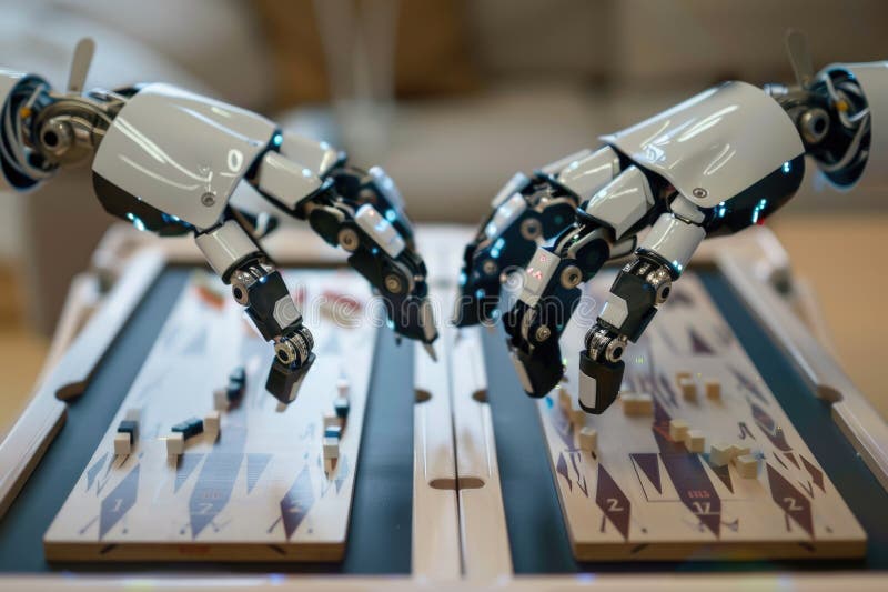 Futuristic Advanced Robots Playing Strategy Game - Artificial ...