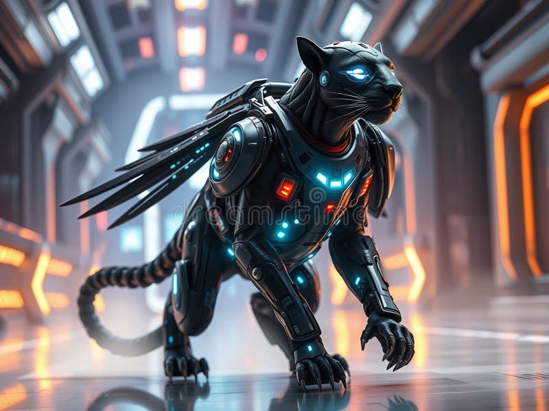 A Futuristic Scene Featuring an Animal Equipped with Advanced ...