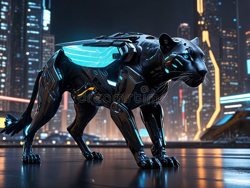 A Futuristic Scene Featuring an Animal Equipped with Advanced ...