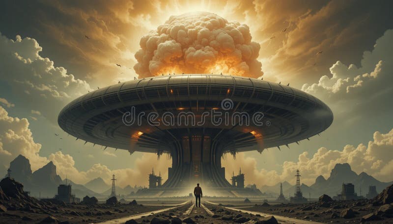 Futuristic Scene Featuring a Colossal, Circular Structure Resembling a ...