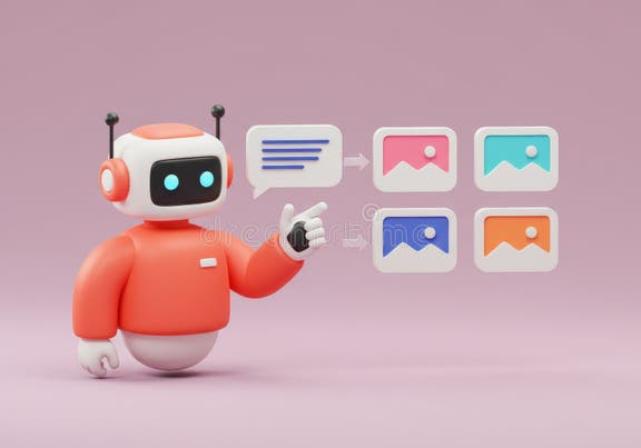 A Futuristic Scene of a Humanoid Robot Guiding Users in an Interactive ...