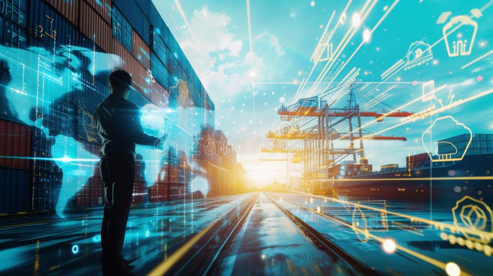 Futuristic Scene Where a Person is Using Augmented Reality (AR) To ...