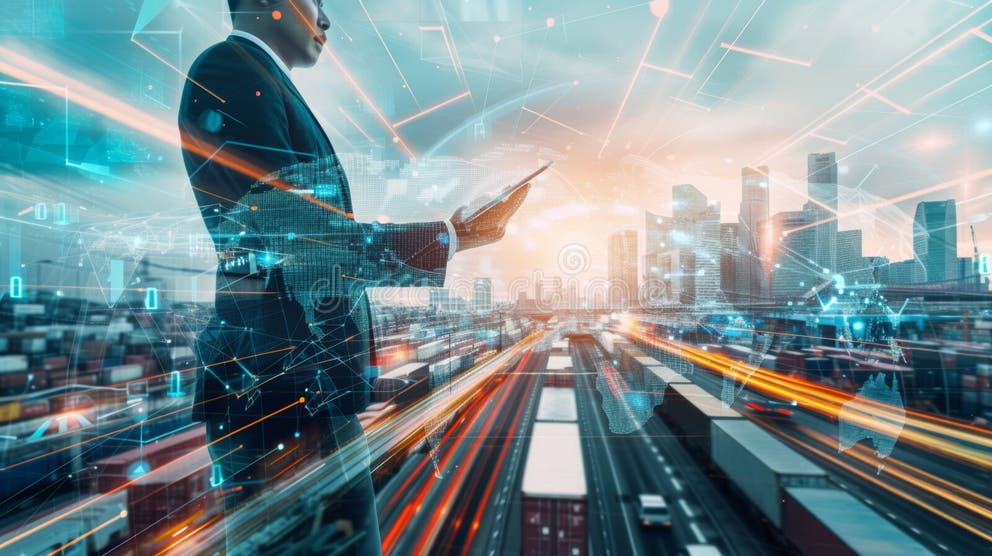 Futuristic Scene Where a Person is Using Augmented Reality (AR) To ...