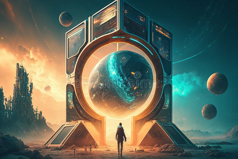 Futuristic Scenery with 3D Elements, Featuring Advanced Buildings and ...