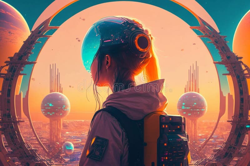 Futuristic Scenery with 3D Elements, Featuring Advanced Buildings and ...