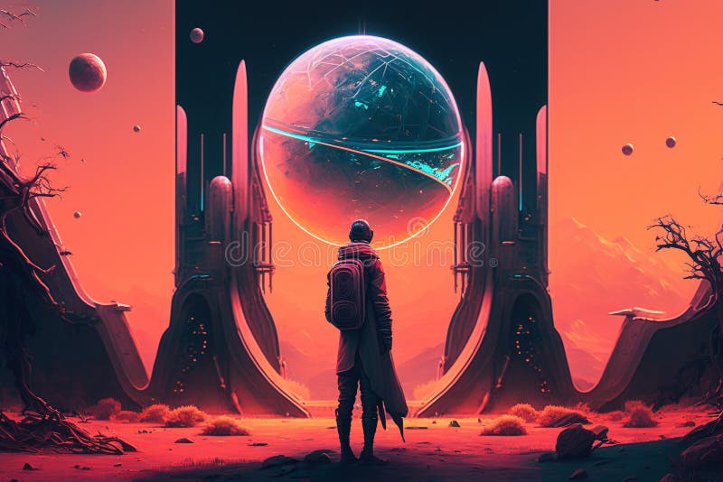 Futuristic Scenery with 3D Elements, Featuring Advanced Buildings and ...