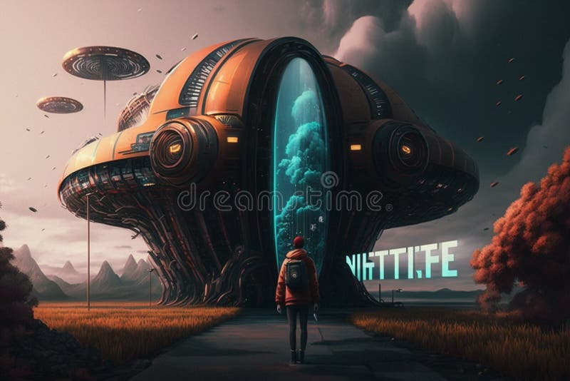 Futuristic Scenery with 3D Elements, Featuring Advanced Buildings and ...