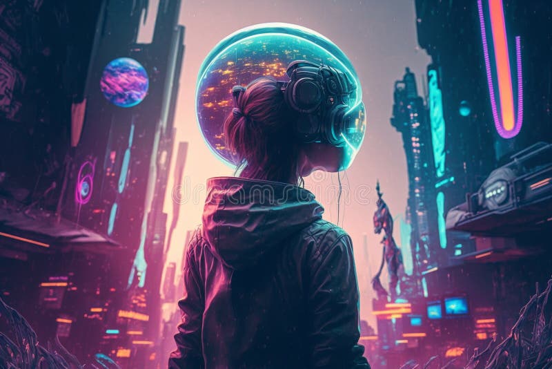 Futuristic Scenery with 3D Elements, Featuring Advanced Buildings and ...