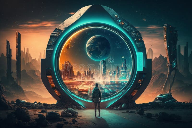 Futuristic Scenery with 3D Elements, Featuring Advanced Buildings and ...