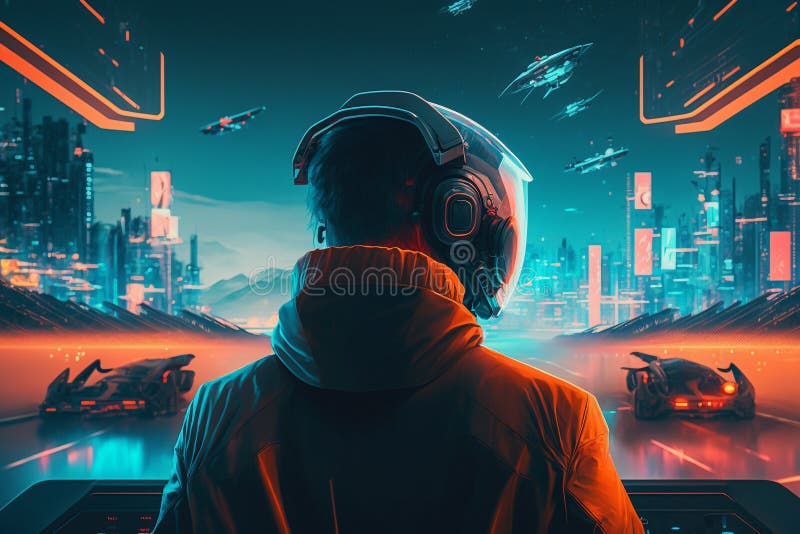 Futuristic Scenery with 3D Elements, Featuring Advanced Buildings and ...