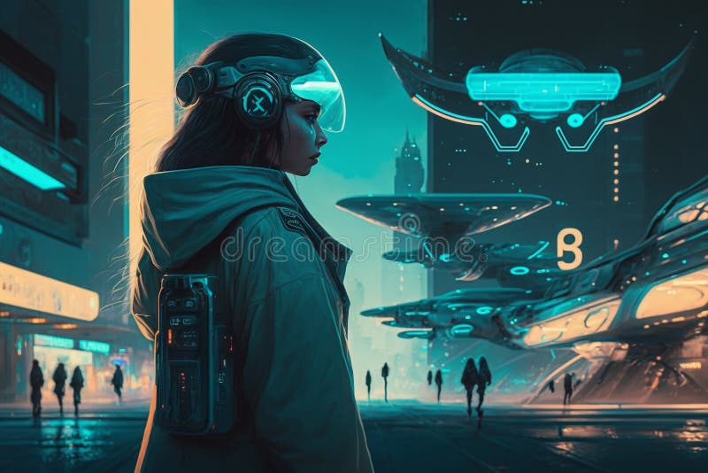 Futuristic Scenery with 3D Elements, Featuring Advanced Buildings and ...