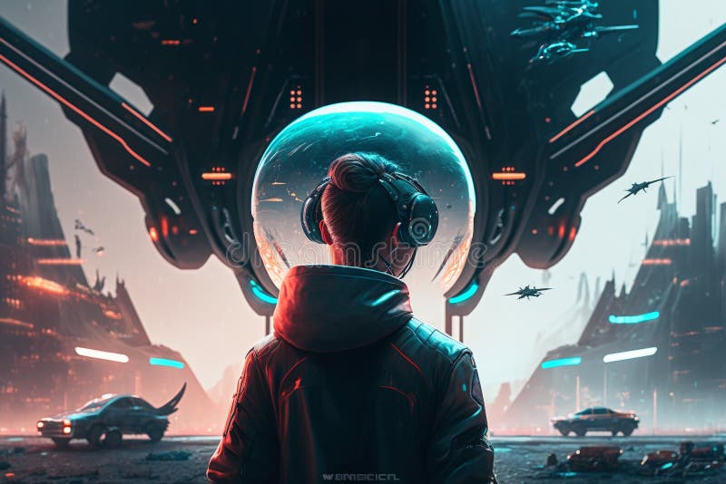 Futuristic Scenery with 3D Elements, Featuring Advanced Buildings and ...