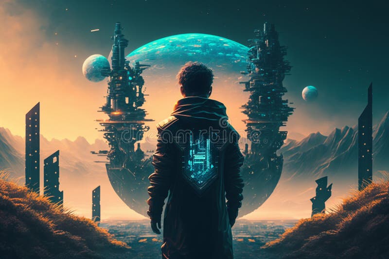 Futuristic Scenery with 3D Elements, Featuring Advanced Buildings and ...