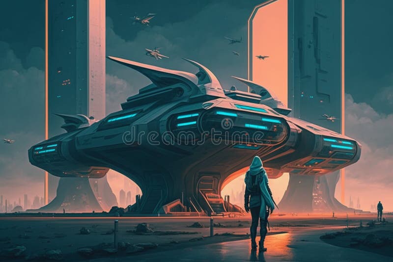 Futuristic Scenery with 3D Elements, Featuring Advanced Buildings and ...