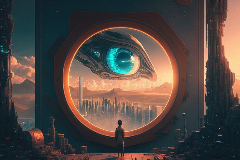 Futuristic Scenery with 3D Elements, Featuring Advanced Buildings and ...