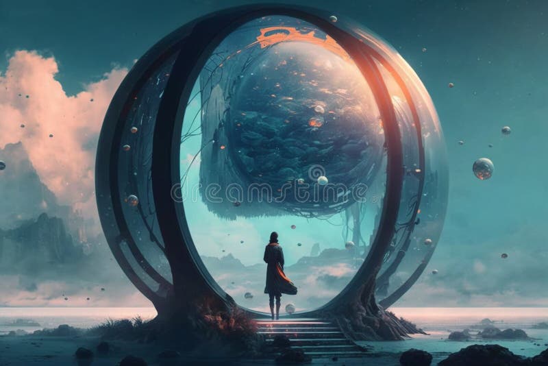 Futuristic Scenery with 3D Elements, Featuring Advanced Buildings and ...