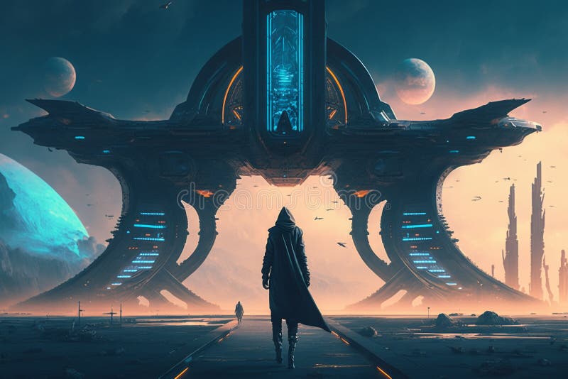 Futuristic Scenery with 3D Elements, Featuring Advanced Buildings and ...