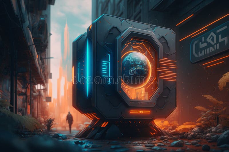 Futuristic Scenery with 3D Elements, Featuring Advanced Buildings and ...