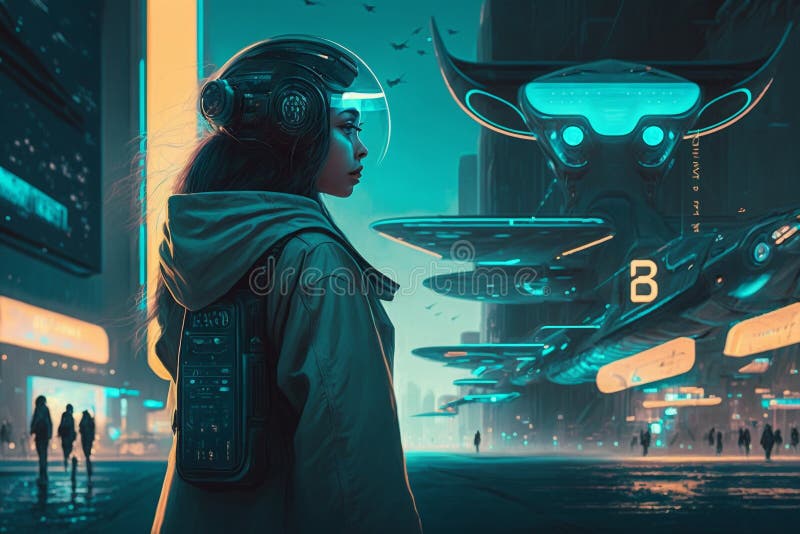 Futuristic Scenery with 3D Elements, Featuring Advanced Buildings and ...