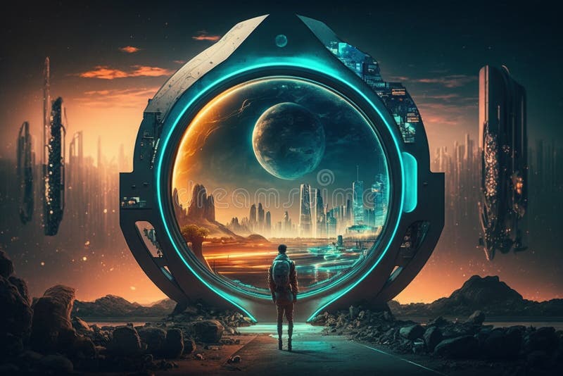 Futuristic Scenery with 3D Elements, Featuring Advanced Buildings and ...