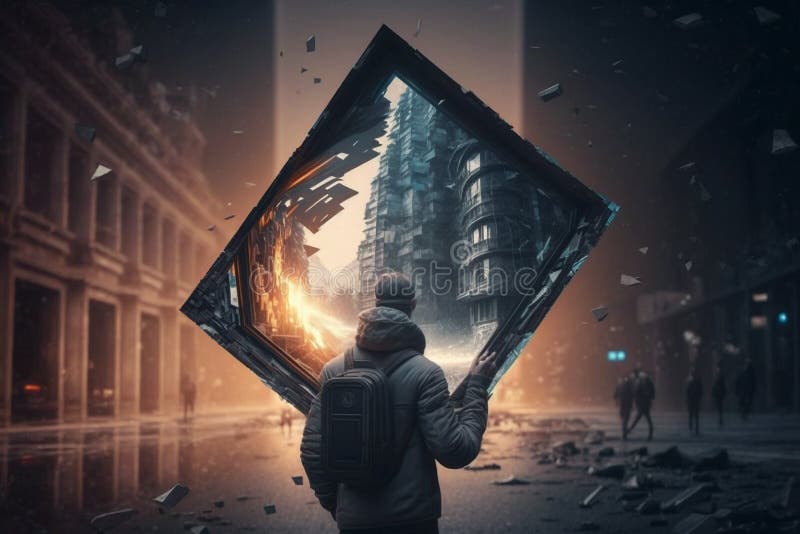 Futuristic Scenery with 3D Elements, Featuring Advanced Buildings and ...