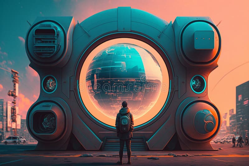 Futuristic Scenery with 3D Elements, Featuring Advanced Buildings and ...