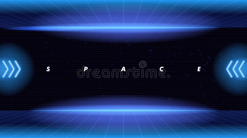 Futuristic Sci-Fi Arrow Shaped Neon Tube Vibrant Blue Glowing Lights on ...