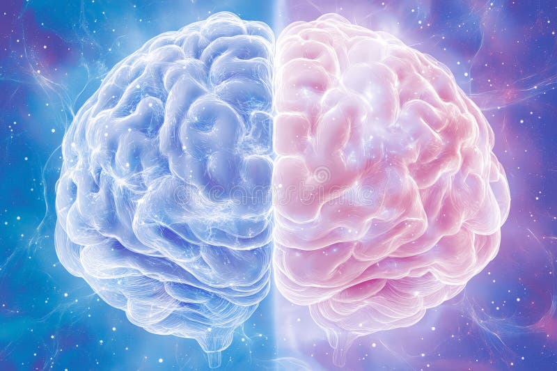 Futuristic Sci-fi Brain Emitting Electric Waves, Merging Human ...