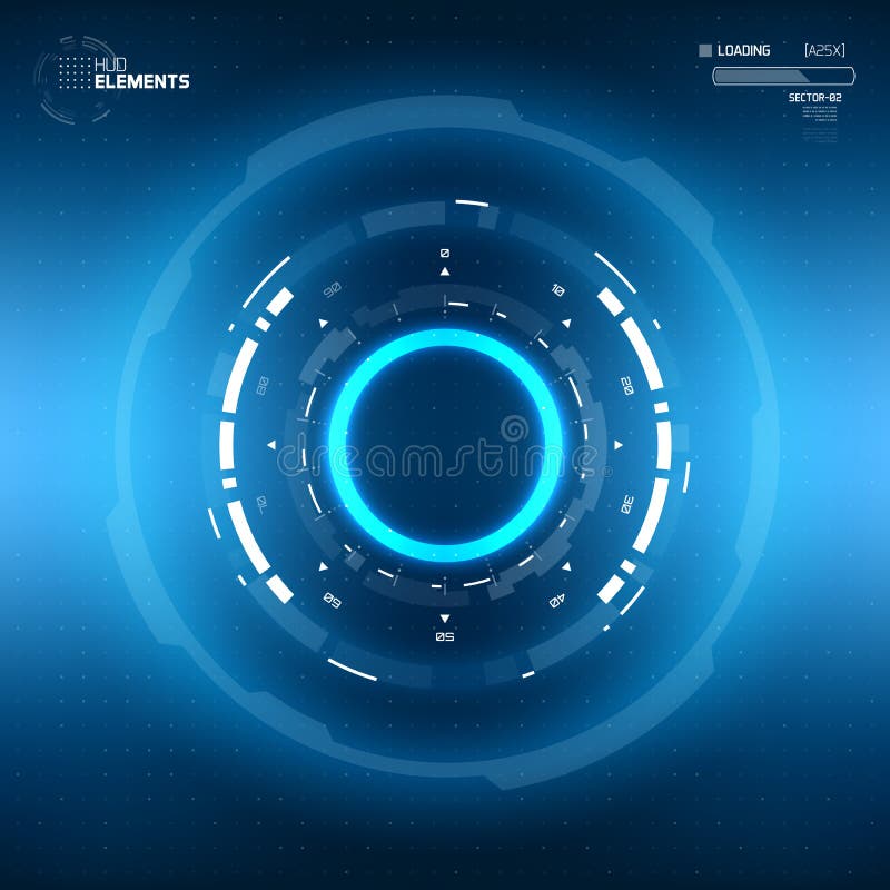 Futuristic Sci-Fi Circular HUD Element Stock Vector - Illustration of ...