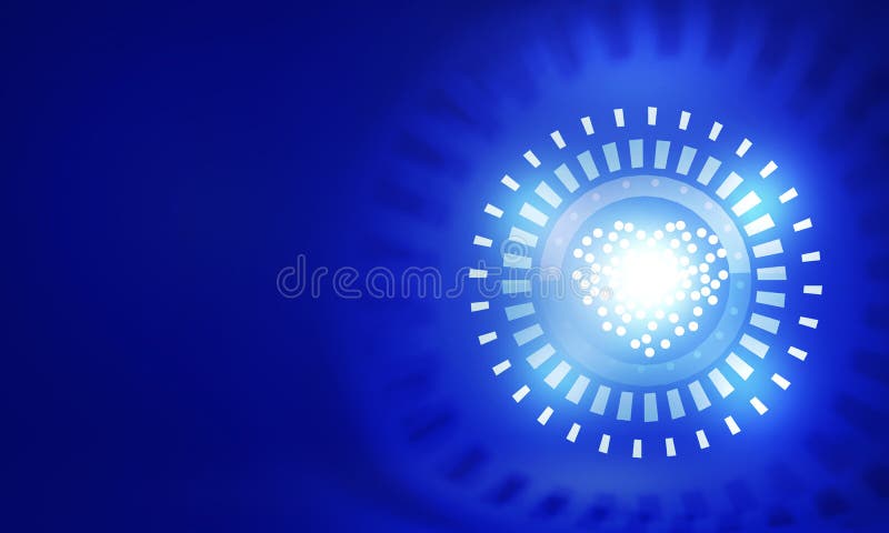 Futuristic Sci-fi Circular with Lighting Heart Against Blue Background ...