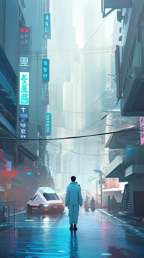 Futuristic Sci-Fi Concept stock illustration. Illustration of city ...