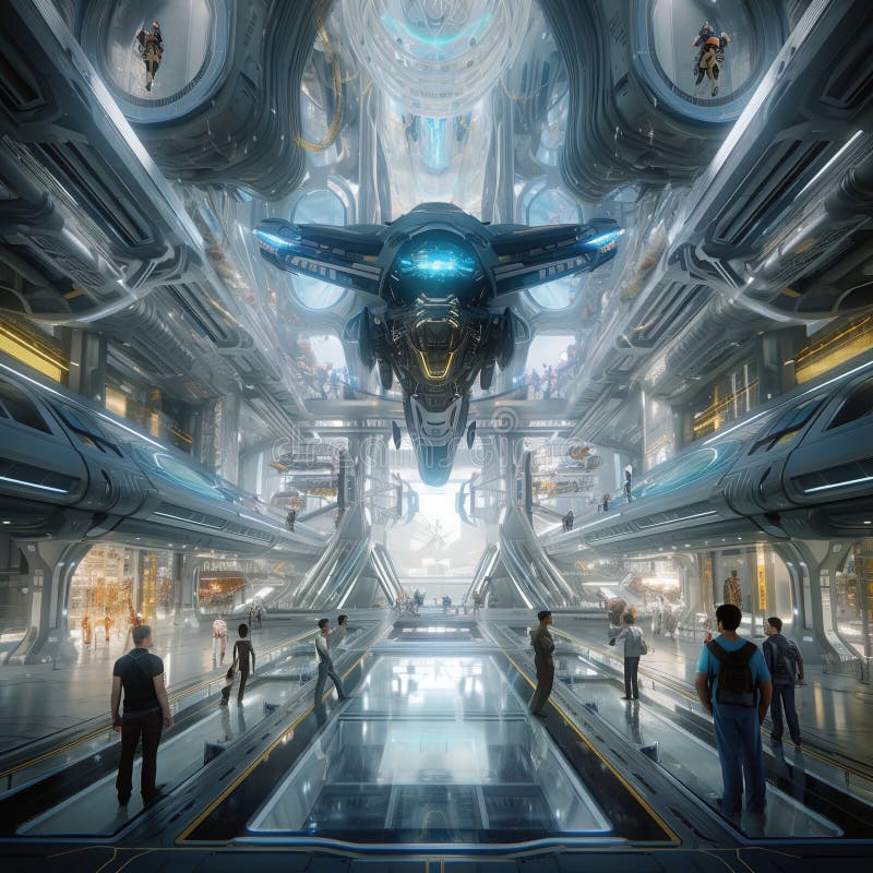 Futuristic Sci-Fi Concept stock illustration. Illustration of ...