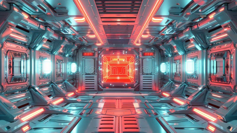 Futuristic Industrial Corridor Sci Fi Metal Passage Stock Photos - Free ...