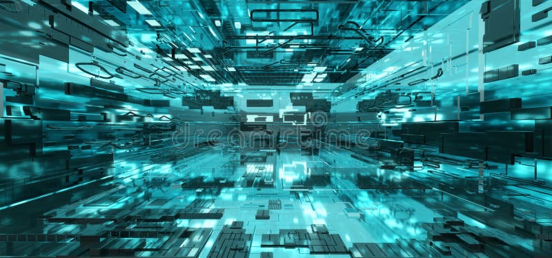 Futuristic Sci-fi Corridor Room. Modern Future Background Style ...