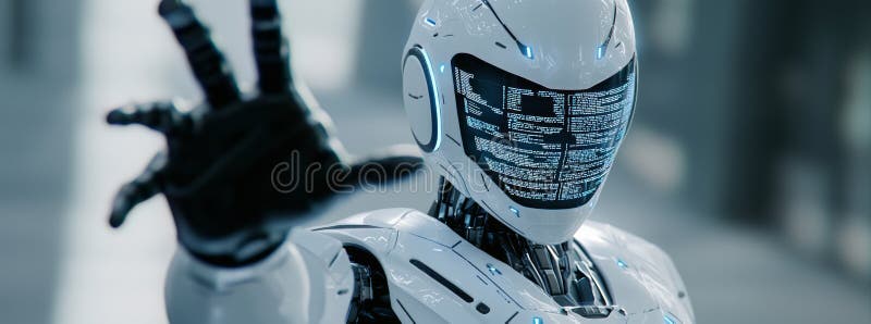 A Futuristic Sci-fi Cyber Supercomputer with Stock. a Humanoid Cyborg ...