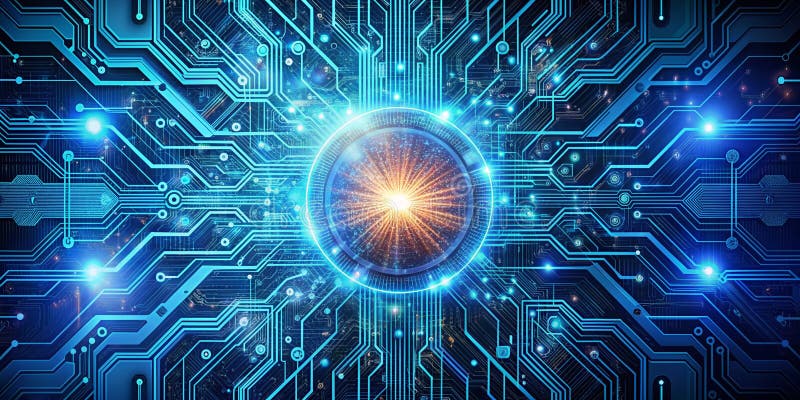 Futuristic Sci Fi Cybernetic Circuitry Dynamic Energy Patterns ...