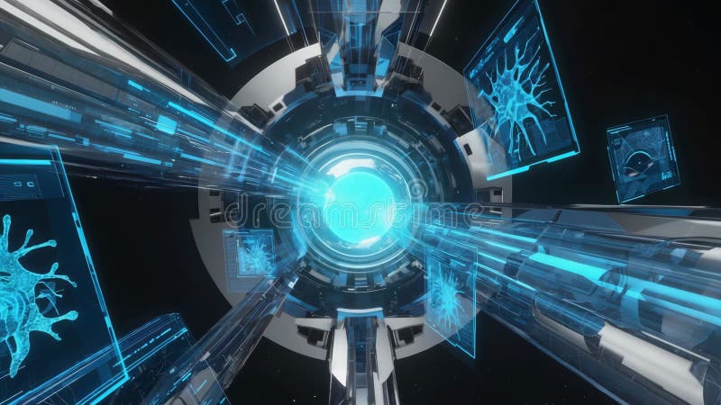 Futuristic Sci-Fi Data Core with Neural Network Interface for ...