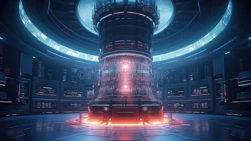 Futuristic Sci-fi Energy Core with Circular Light Portal. Technology ...