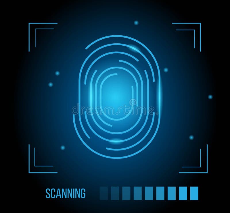 Futuristic Sci-Fi Fingerprint Biometric Scan User Interface Stock ...