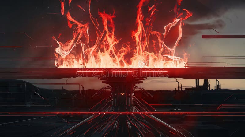 Futuristic Sci-Fi Flame Energy Reactor, Cyberpunk High Quality Image ...