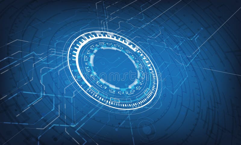 Futuristic Sci-Fi Glowing HUD Element, Data Engineer and Circuit Board ...