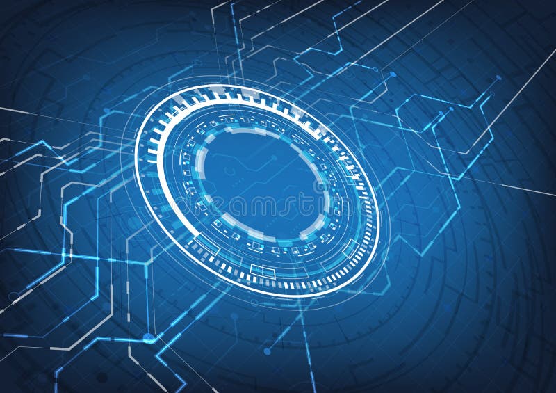 Futuristic Sci-Fi Glowing HUD Element, Data Engineer and Circuit Board ...