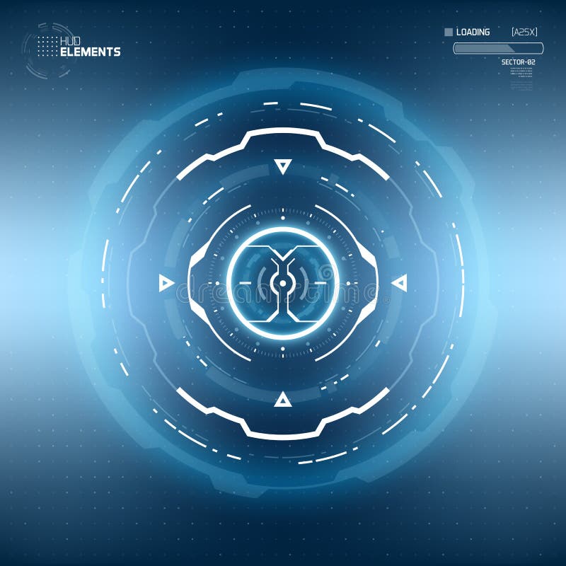 Futuristic Sci-Fi Circular HUD Element Stock Vector - Illustration of ...