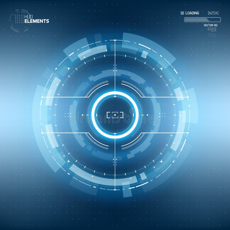 Futuristic Sci-Fi Circular HUD Element Stock Vector - Illustration of ...