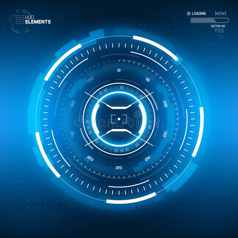 Futuristic Sci-Fi Circular HUD Element Stock Vector - Illustration of ...