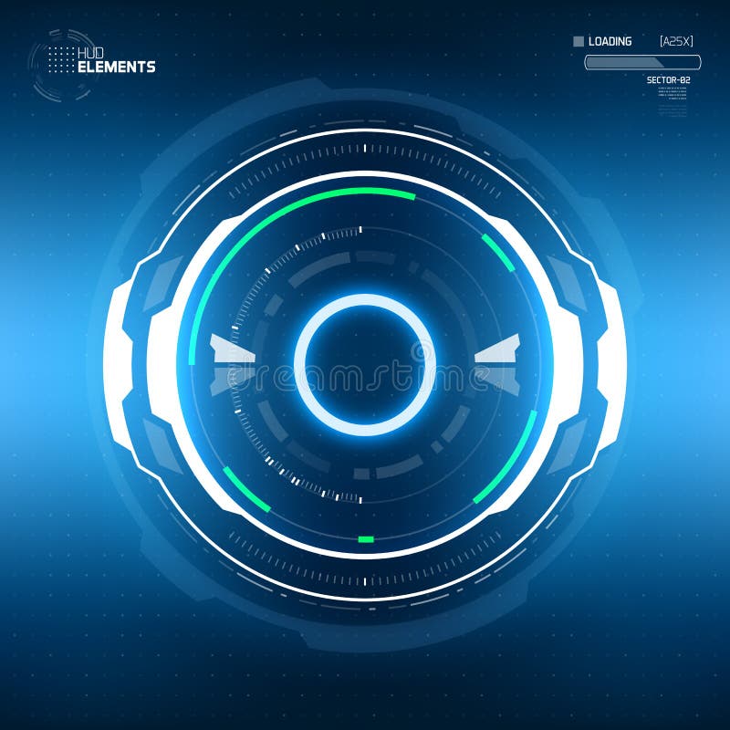 Futuristic Sci-Fi Circular HUD Element Stock Vector - Illustration of ...